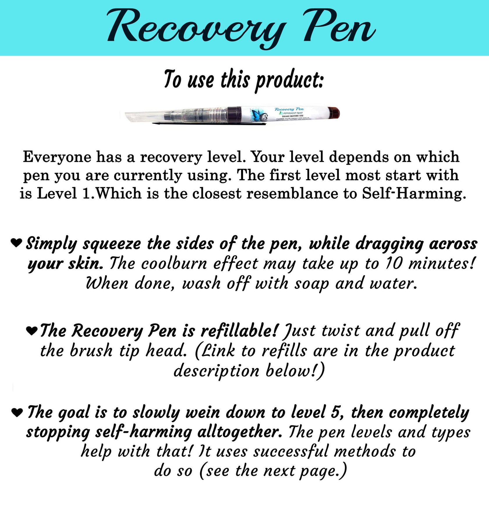 Self-Harm Recovery Pen – Symphony Light Art